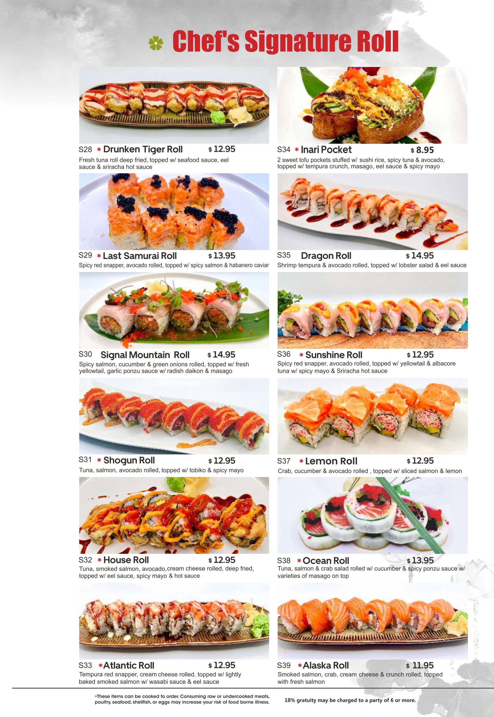 Menu Gaffney - osakaeat.com